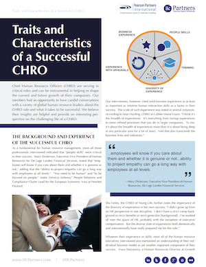 Traits and Characteristics of a Successful CHRO | Pearson Partners ...